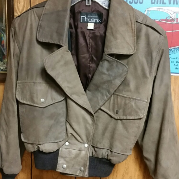 Phoenix | Jackets & Coats | Phoenix Distressed Leather Bomber Jacket ...